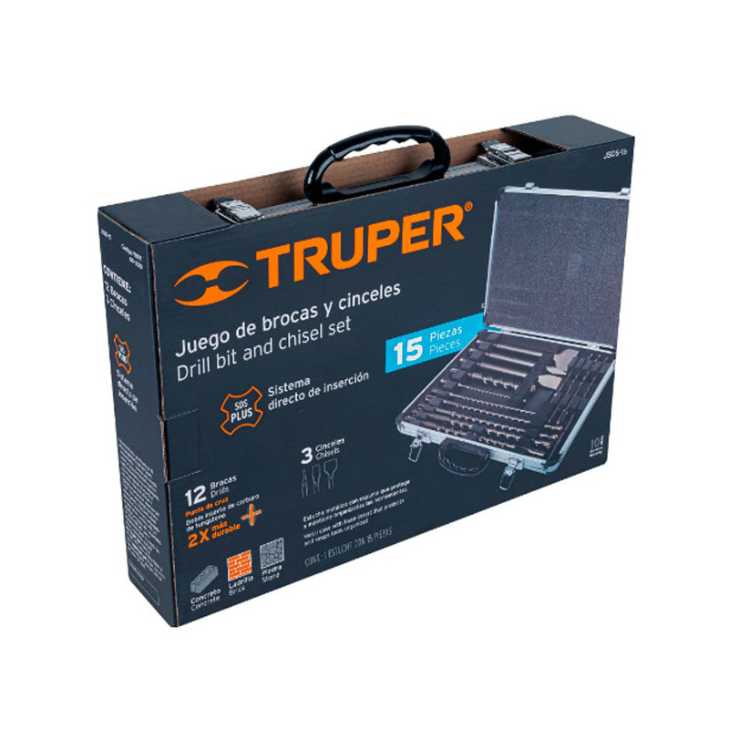 Juegos de Brocas y Cinceles SDS Plus 15 Piezas, Truper 11897