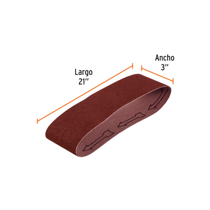 Lijas de Banda G80 3x21" x5u OAluminio Truper 15799