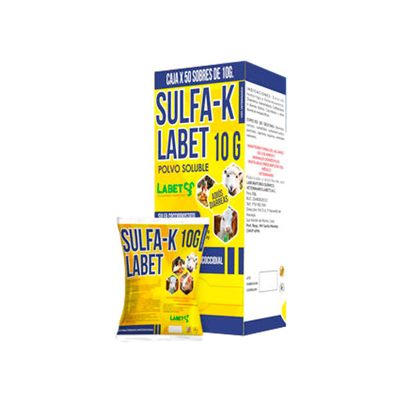 Sulfa-K Labet 10gr Caja x 50Sobres Sulfaquinoxalina Vitaminas ...