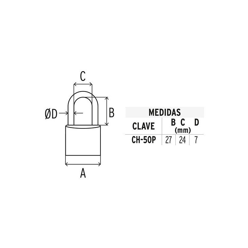 Candados 50mm S2 Hierro 2llaves Hermex 23519
